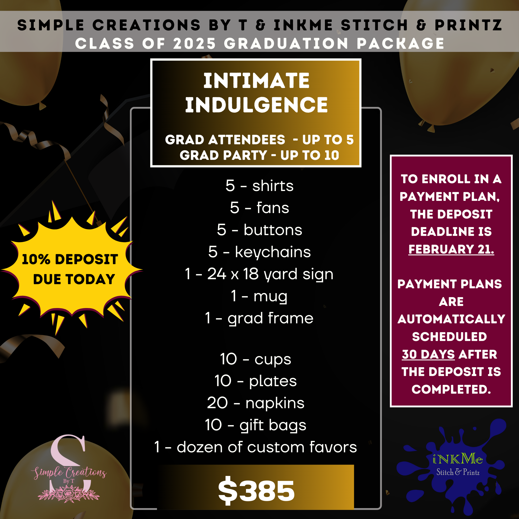 2025 Graduation Package - Intimate Indulgence